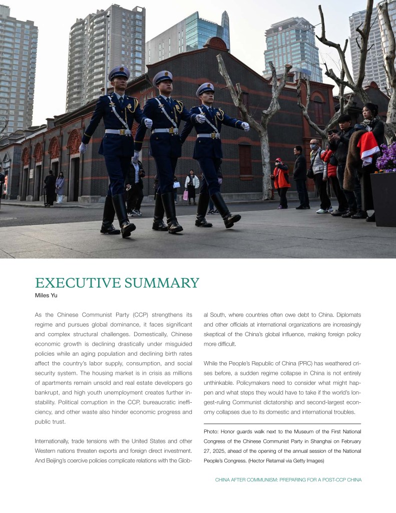 [Hudson report #1] China after Communism: Preparing for a Post-CCP ...
